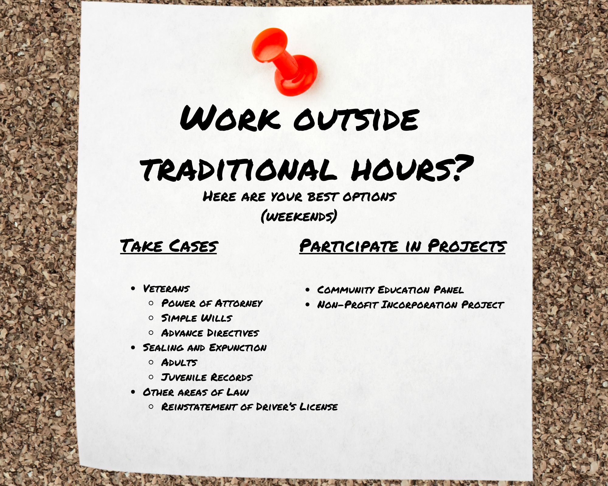 Work Outside Traditional Hours - The Legal Aid Society of the Orange ...
